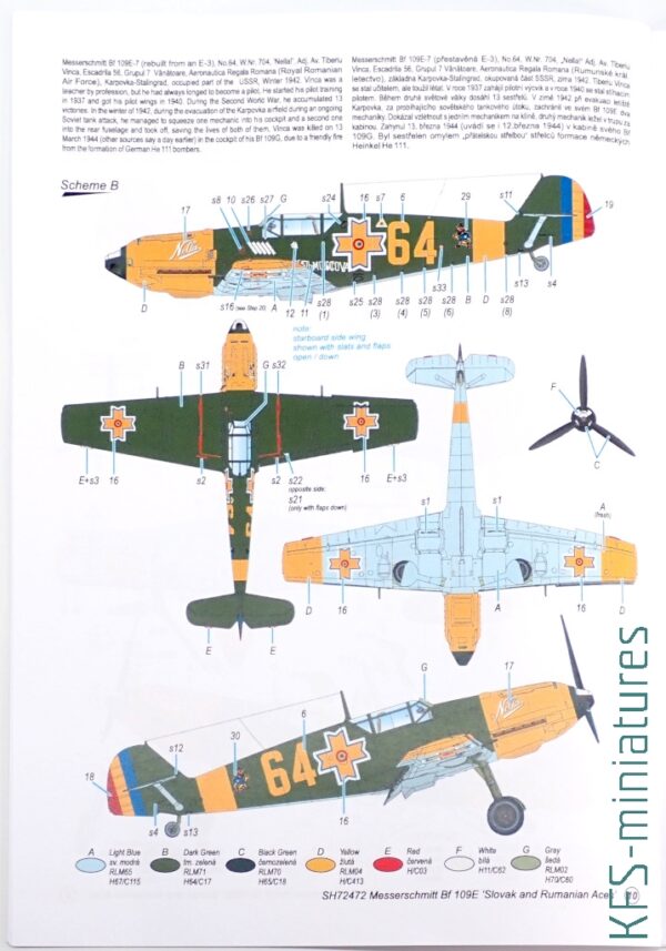 1/72 Messerschmitt Bf 109E - Slovak and Rumanian Aces - Special Hobby ... 1/72 Messerschmitt Bf 109E - Slovak and Rumanian Aces - Special Hobby ...